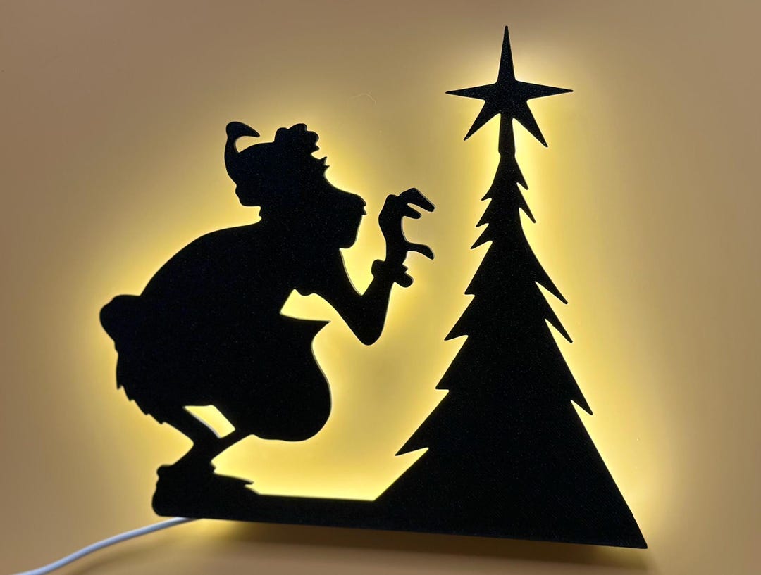 Grinch Silhouette USB Dimmer Light: Festive Christmas Decor for Holiday ...
