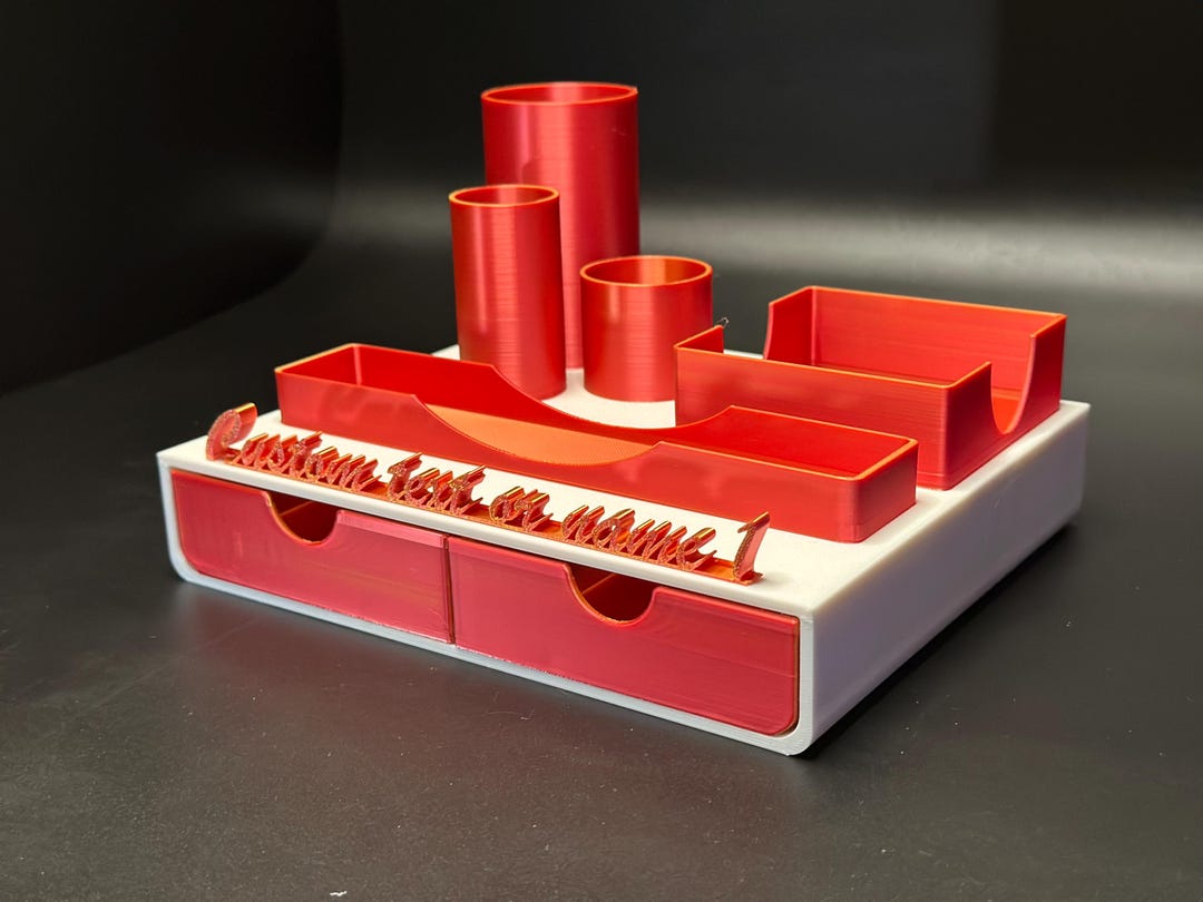 Organization Elevated: Personalized Desk Caddy in Timeless Hues - Etsy