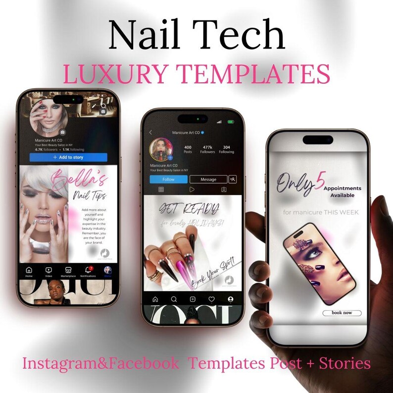 Nail Tech Tips Instagram Templates | Nail Artist Instagram Manicurist ...