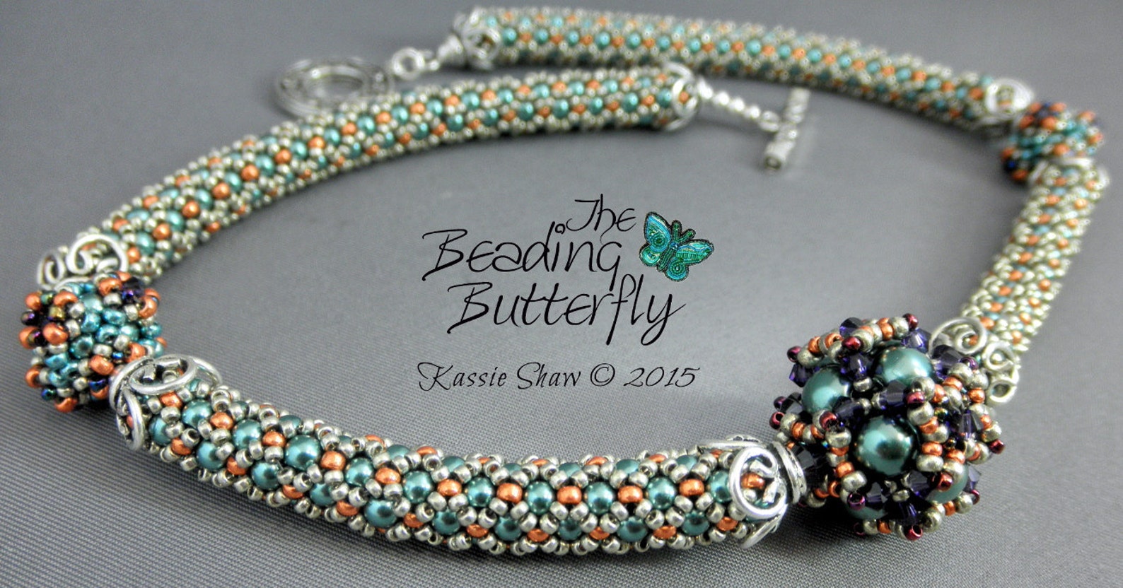 Cosmos Beaded Bead Necklace Tutorial - Netted Rope and Right Angle ...