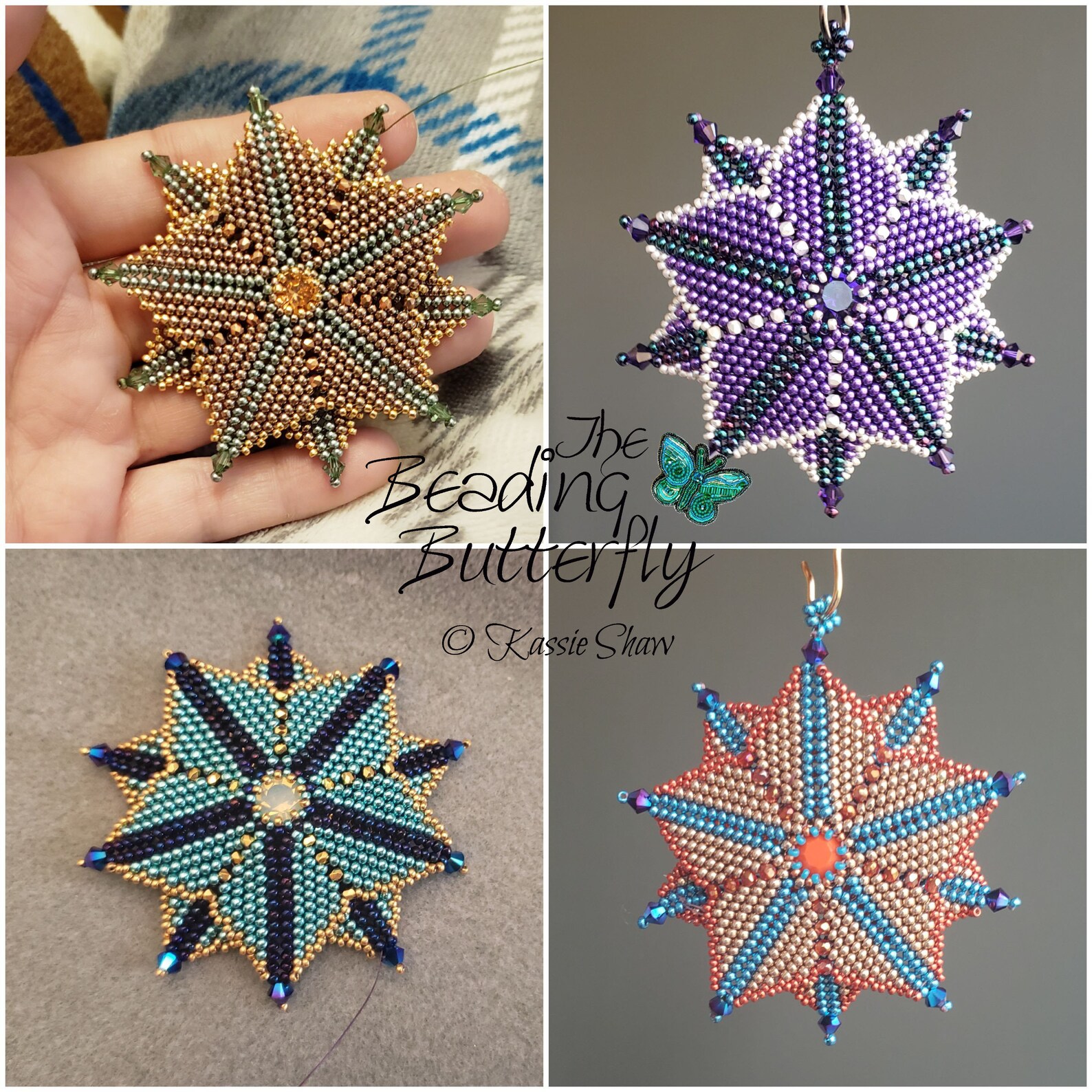 Pinwheel Star Ornament or Pendant Tutorial Beadweaving - Etsy