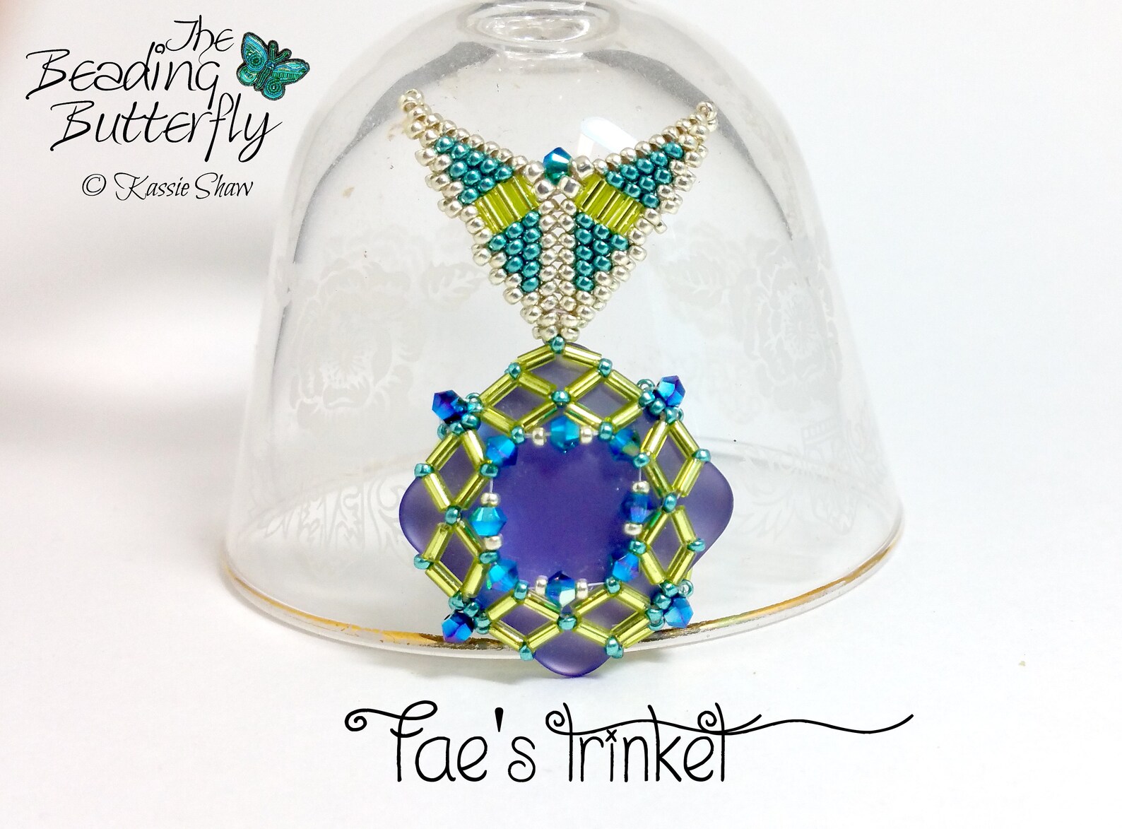 Fae's Trinket Beaded Pendant Beading Tutorial Peyote Butterfly Bail ...
