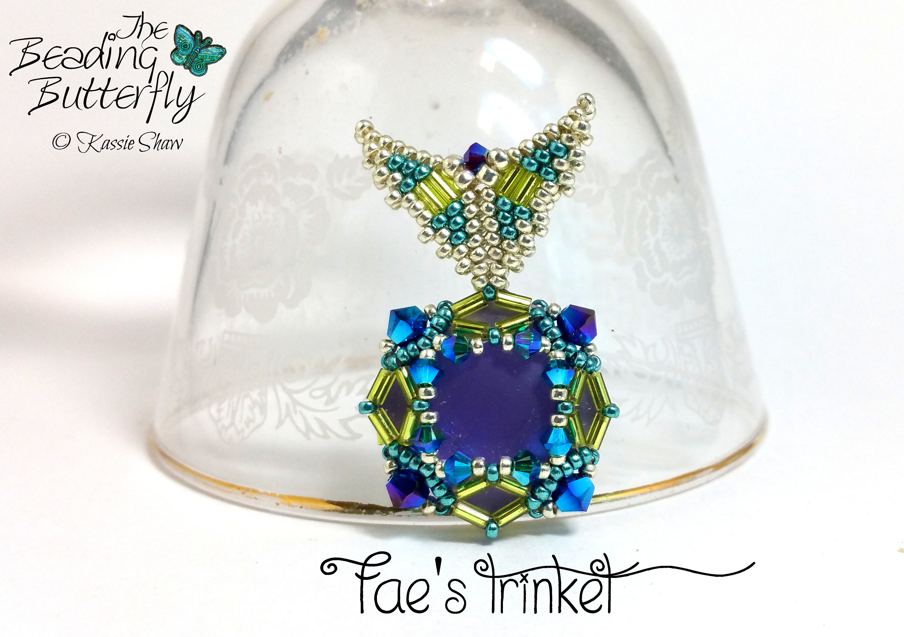 Fae's Trinket Beaded Pendant Beading Tutorial Peyote Butterfly Bail ...