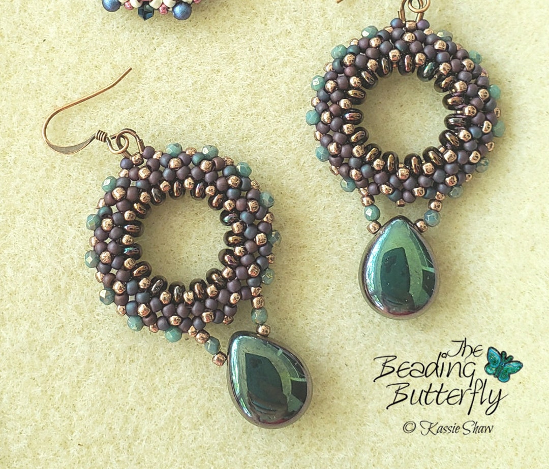 Duo Drops Earrings Tutorial - Double RAW (DRAW) Pattern for Seed Beads ...