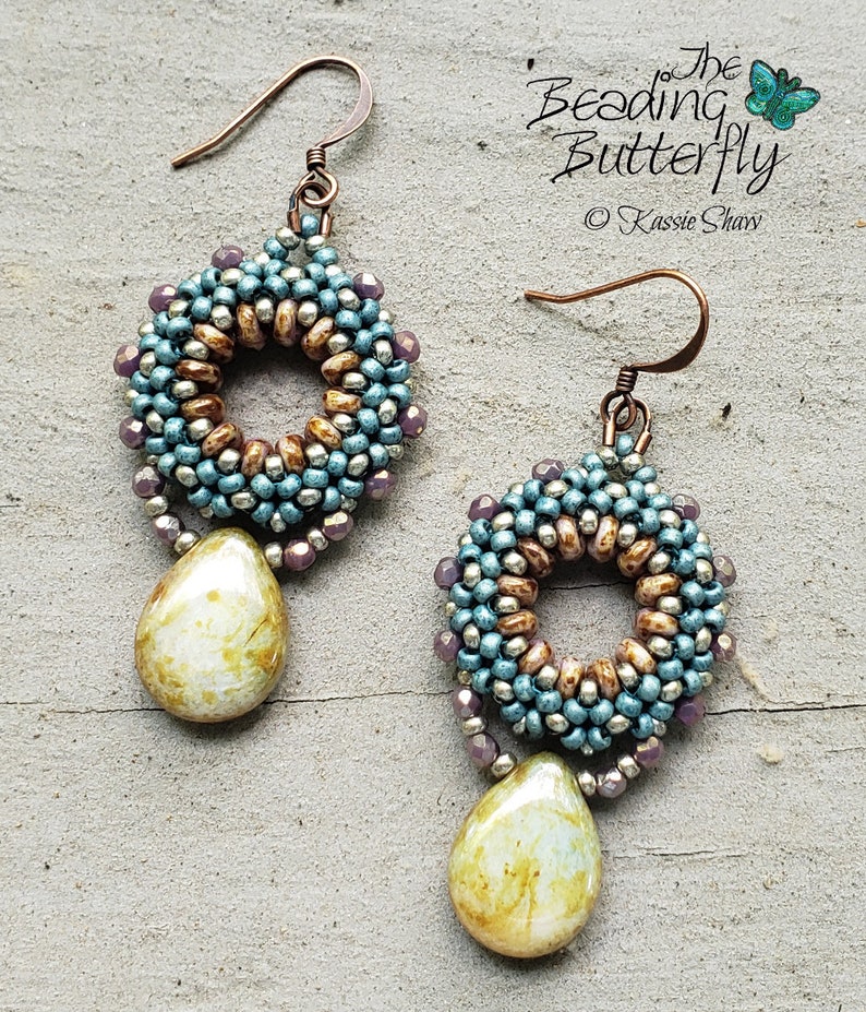 Duo Drops Earrings Tutorial - Double RAW (DRAW) Pattern for Seed Beads ...
