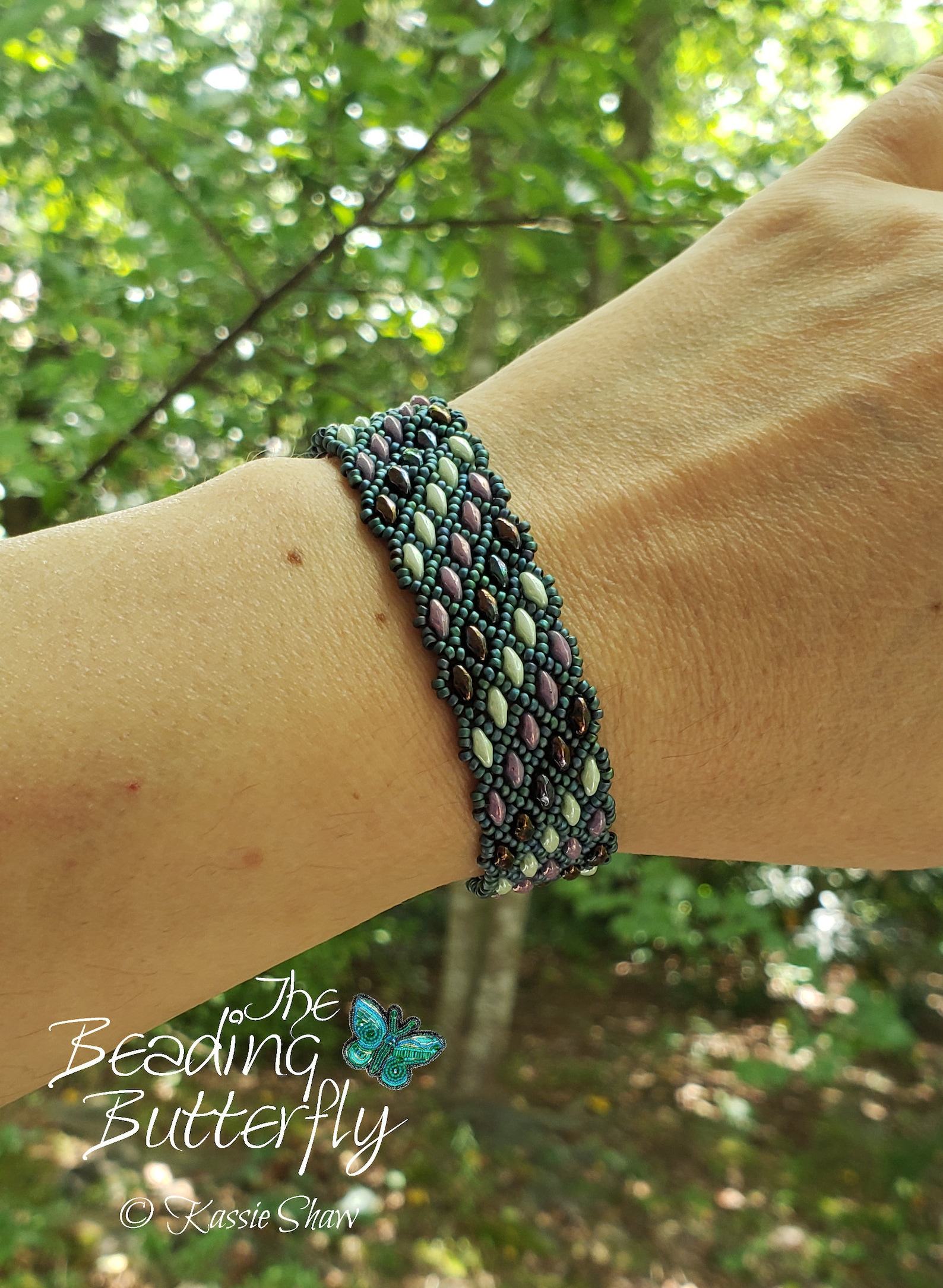Flat Two-hole Netted Bracelet Tutorial - Filled Bead Netting Pattern - Etsy