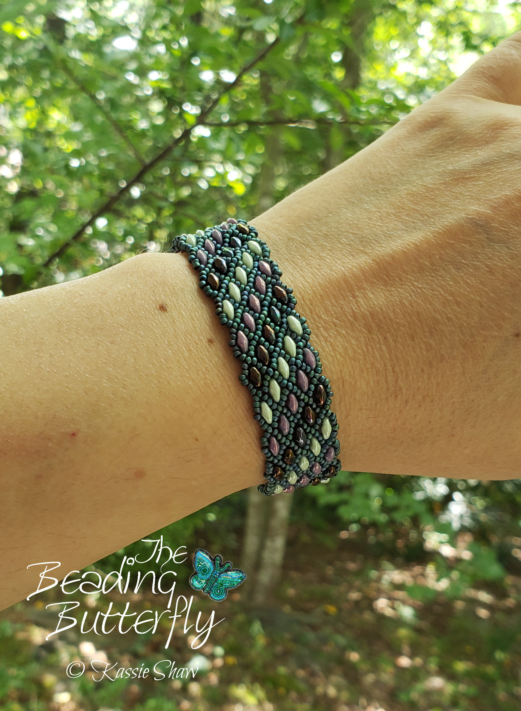Flat Two-hole Netted Bracelet Tutorial - Filled Bead Netting Pattern - Etsy