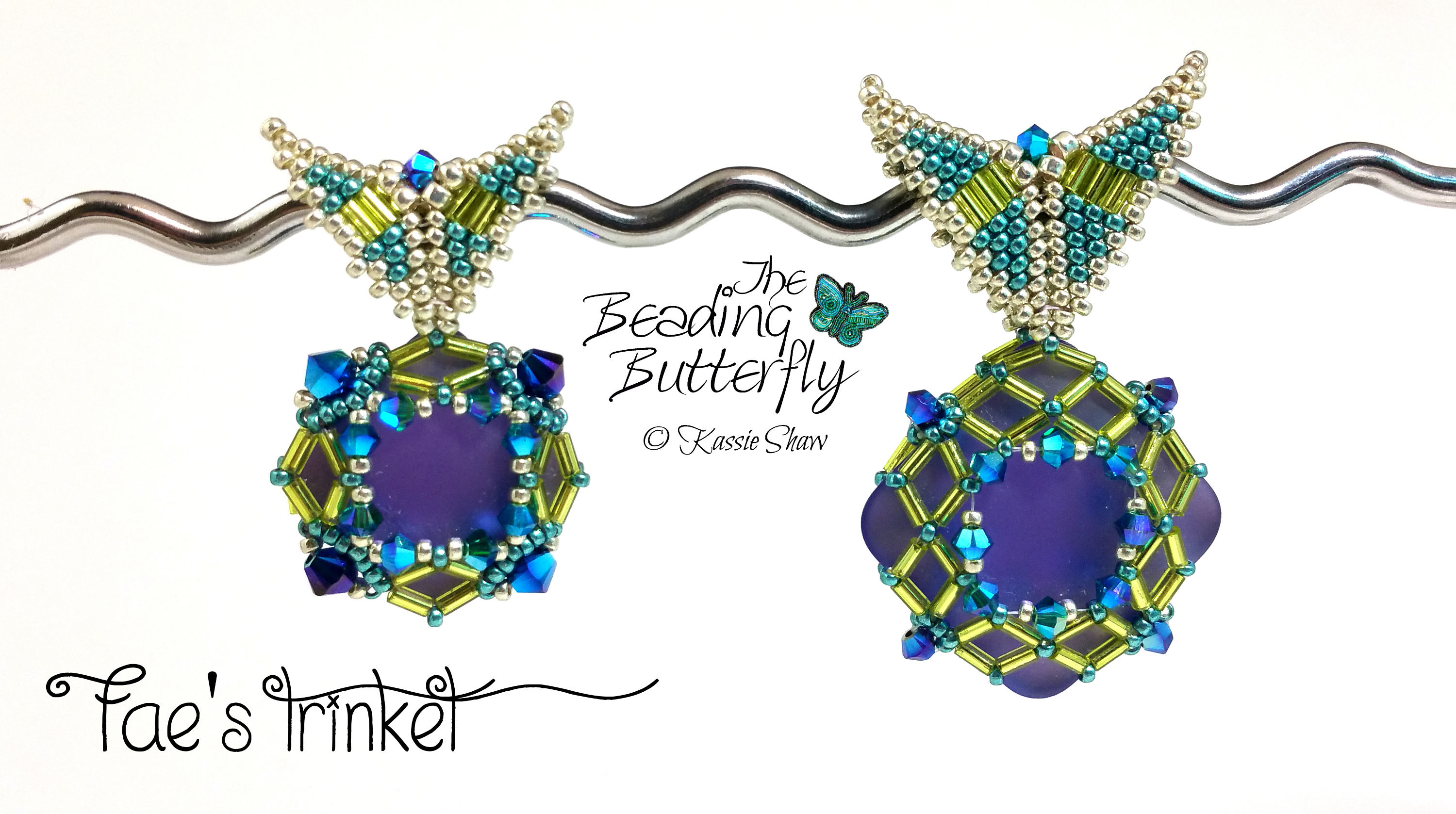 Fae's Trinket Beaded Pendant Beading Tutorial Peyote Butterfly Bail ...