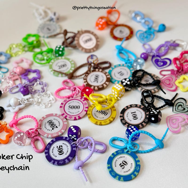 Poker Chip Keychain - Etsy