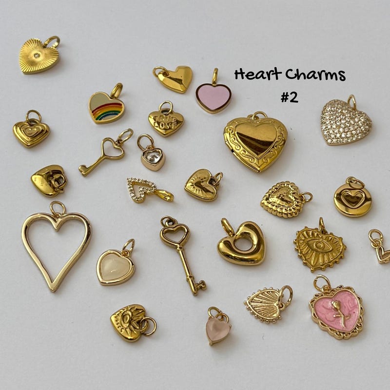 Heart Shaped Charms - Etsy