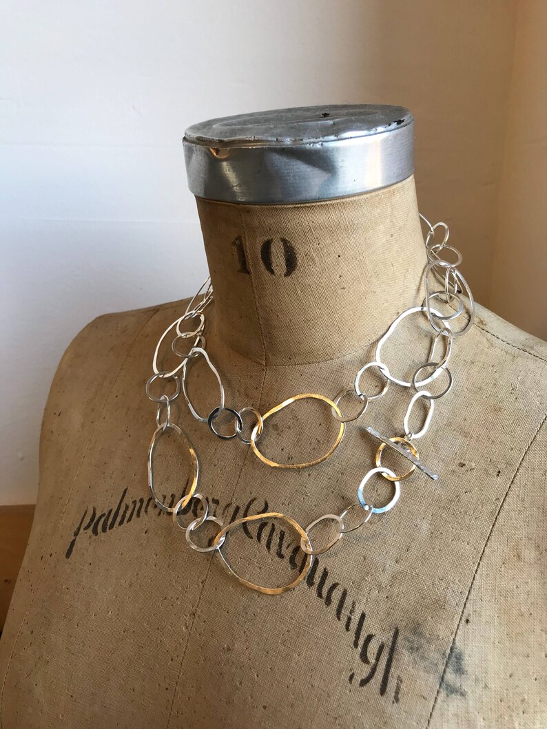 Sterling Silver Handmade Linked Chain - Etsy