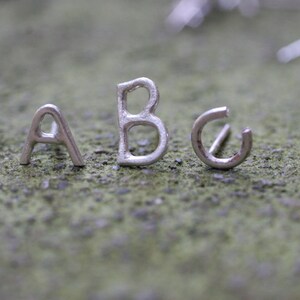 Alphabet Letter Stud Earrings in Sterling Silver - Etsy