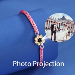 Personalized Sunflower Photo Bracelet - Etsy
