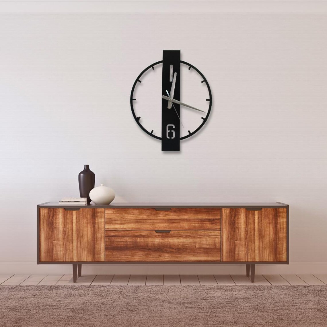 Wall Clock, Black Wall Clock, Modern Wall Clock, Metal Wall Clock, Unique Wall Clock, Home Decor ...