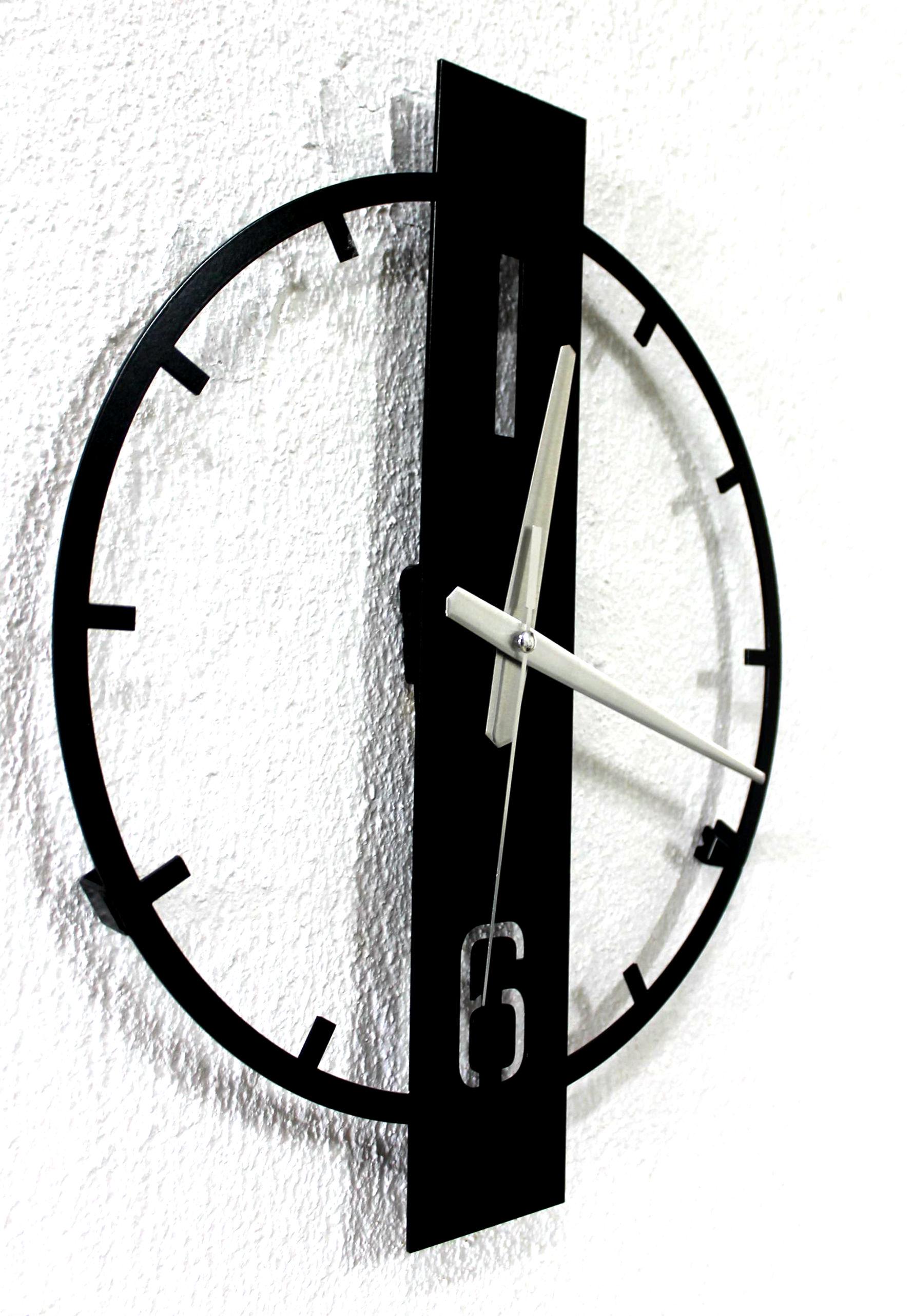 Wall Clock, Black Wall Clock, Modern Wall Clock, Metal Wall Clock ...