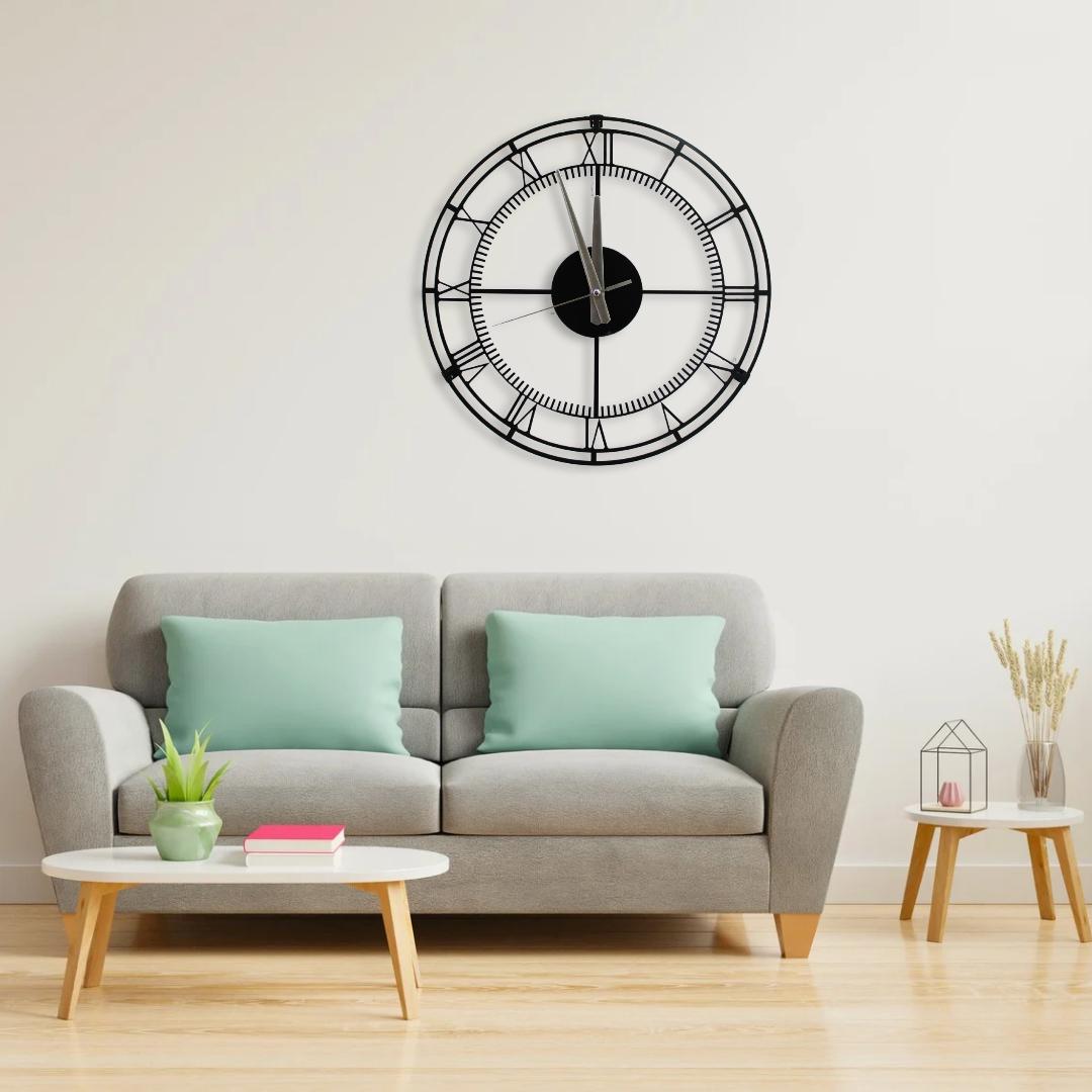 Minimalist Large Wall Clock Geometric Metal Wall Clock Unique Wall ...