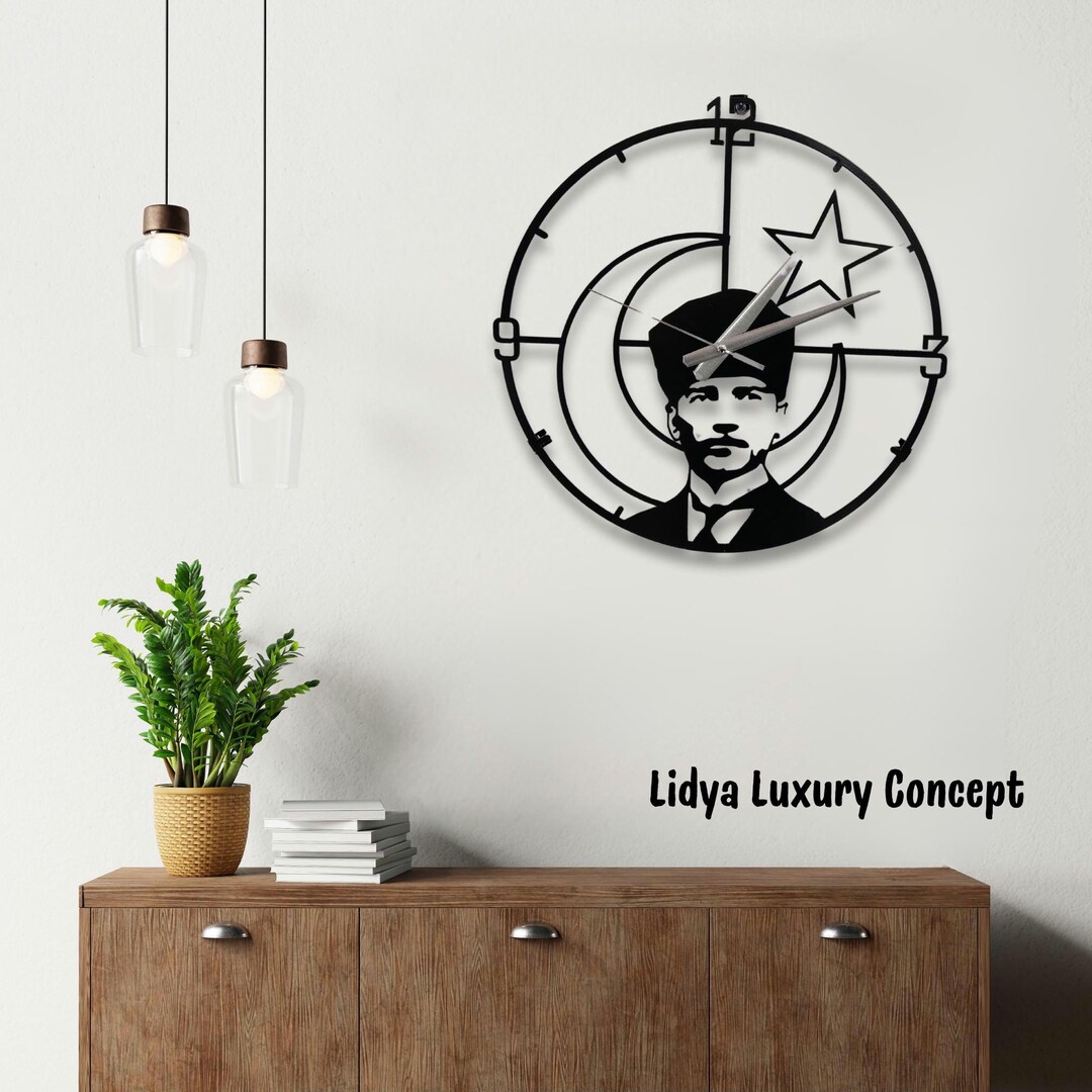 Mustafa Kemal Atatürk Wall Clock | Silent Metal Design | Unique Style ...