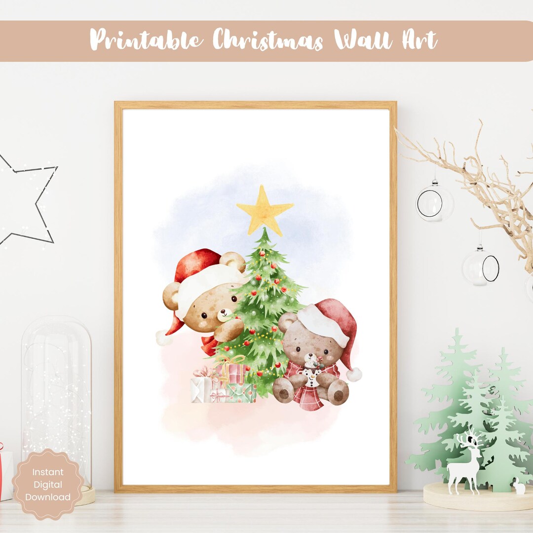 Printable Christmas Wall Art, Instant Download Xmas Tree Home Decor ...
