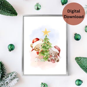Christmas Printable Wall Art, Instant Download Xmas Tree Home Decor ...