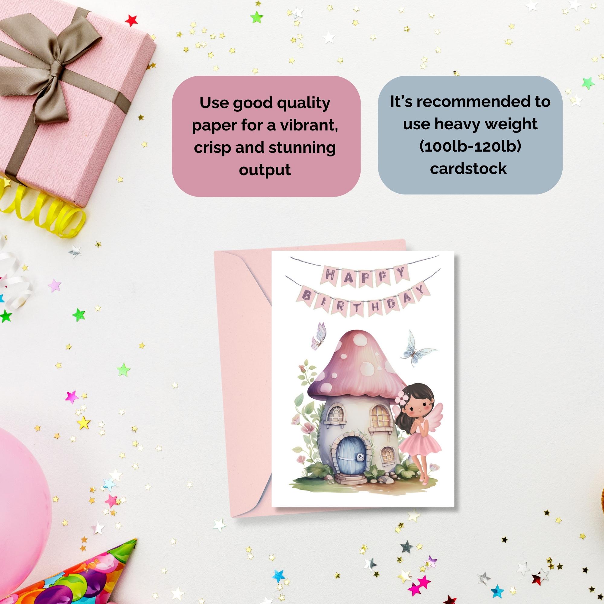 Printable Birthday Greeting Card for Kids, 5x7 Card, Cute Mushroom ...