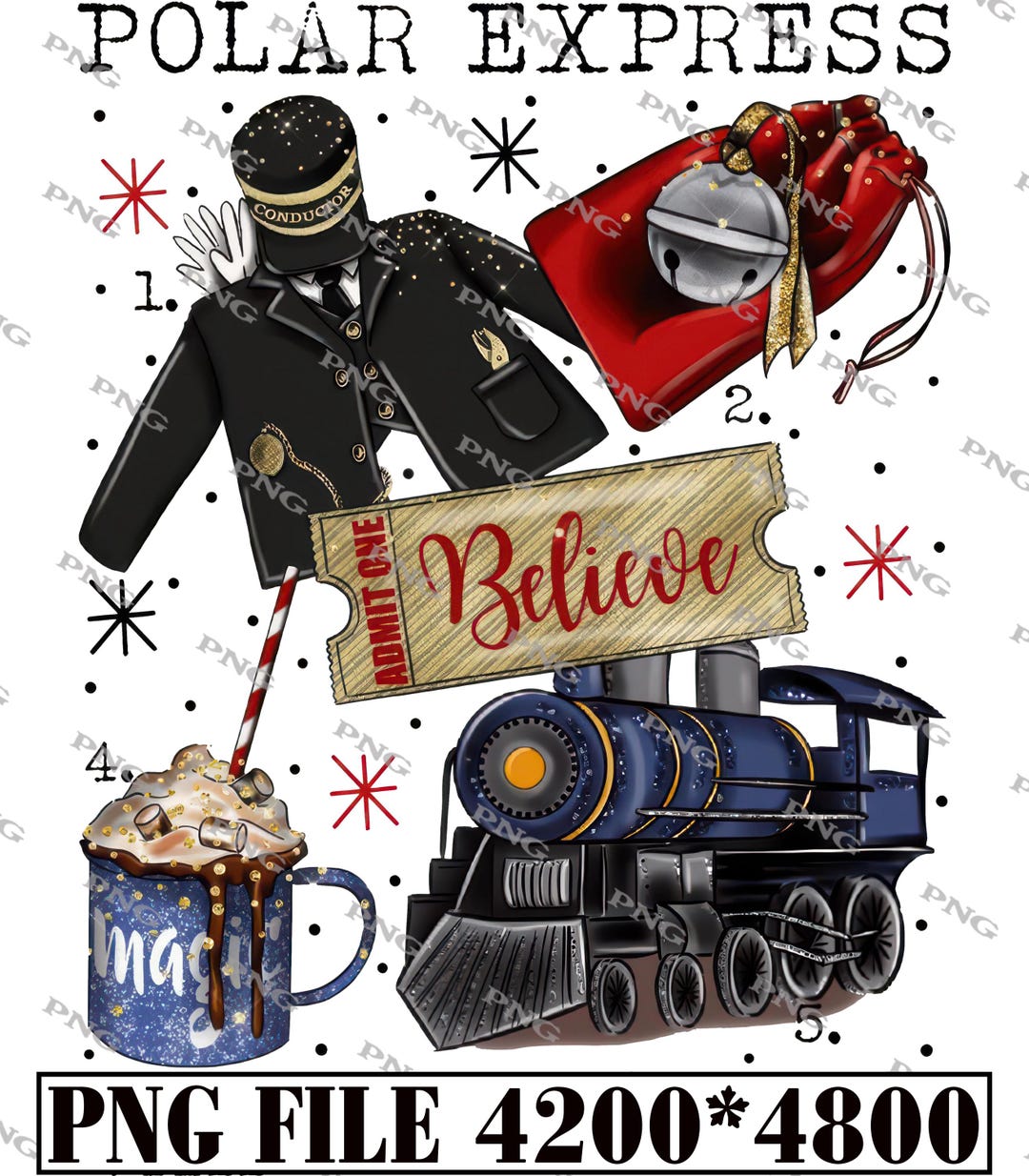 Funny Christmas PNG Clip Art, Polar Express PNG Digital Download, North ...