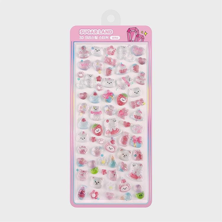 3D Crystal Puffy Sticker Sheet | Kawaii Sugarland Series | Jelly Bear ...