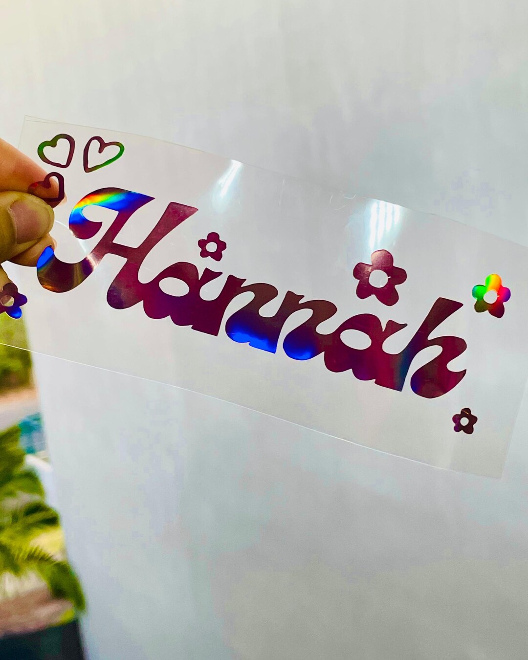 Personalized Holographic Name Sticker | Custom Vinyl Name Decal | Water ...