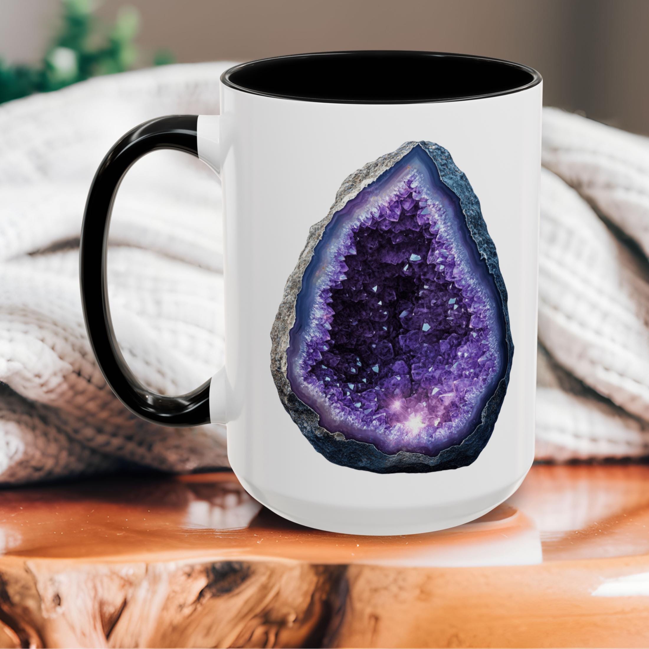 Custom Purple Amethyst Crystal Custom Coffee Mug Gift for Her Him ...
