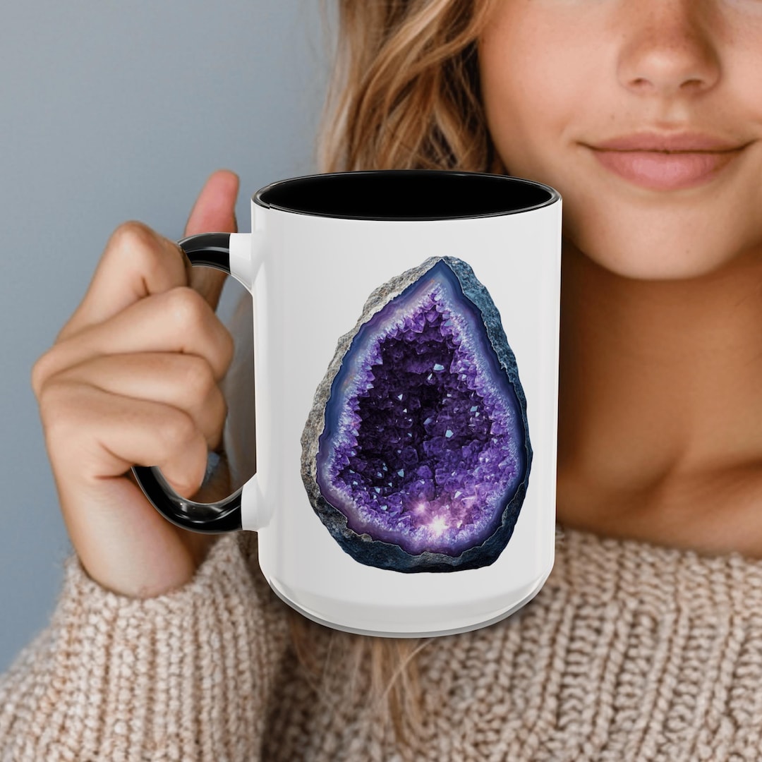 Custom Purple Amethyst Crystal Custom Coffee Mug Gift for Her Him ...