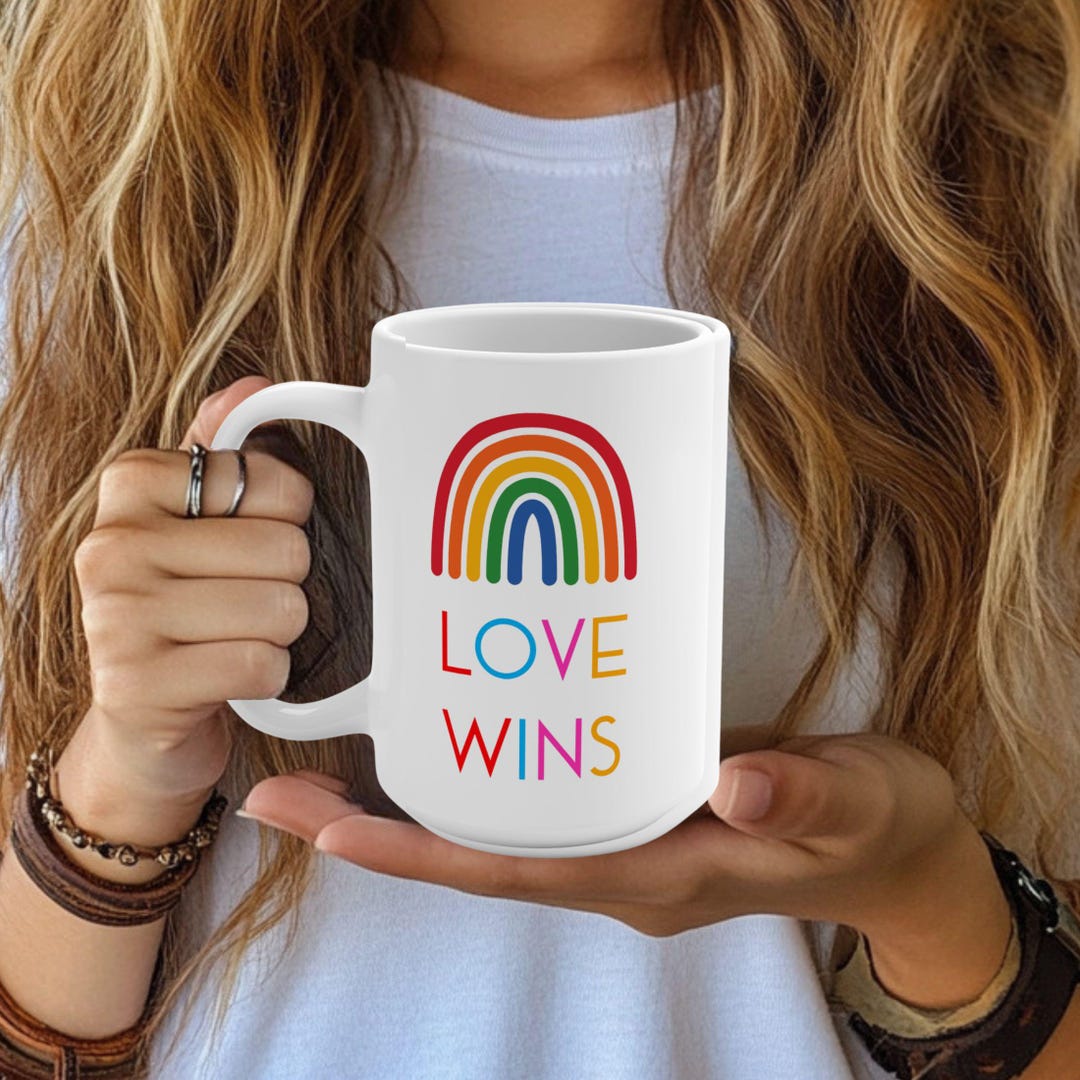Custom Mug Gift for Lgbtq, Pride Love Wins Coffee Mug, Inspirational ...