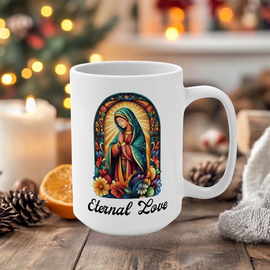 Custom Blessed Mother Virgin Mary Mug Gift for Her Him, Christian Gift ...