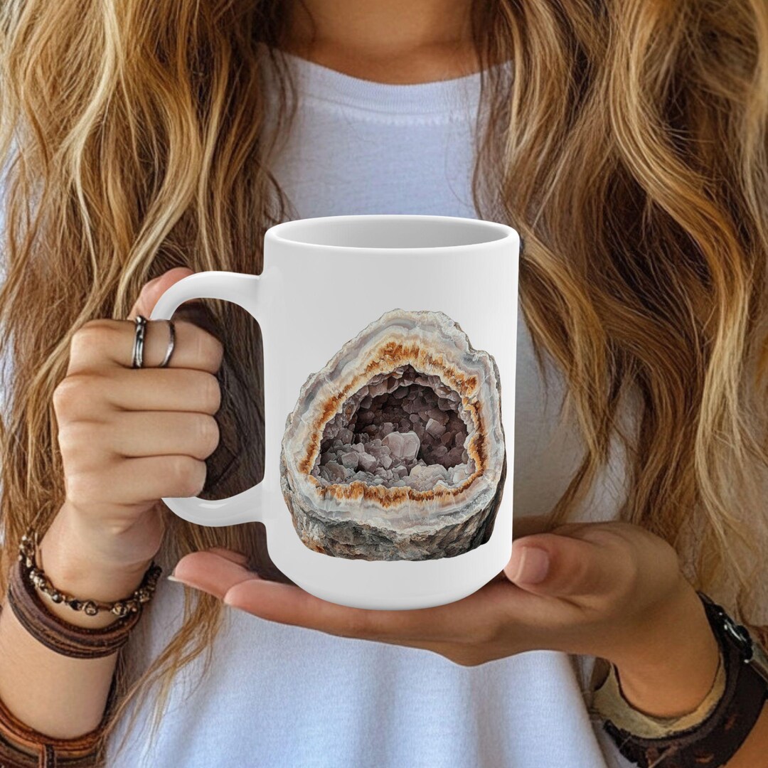 Personalized Quartz Crystal Stone Custom Coffee Mug Gift for Her Him ...