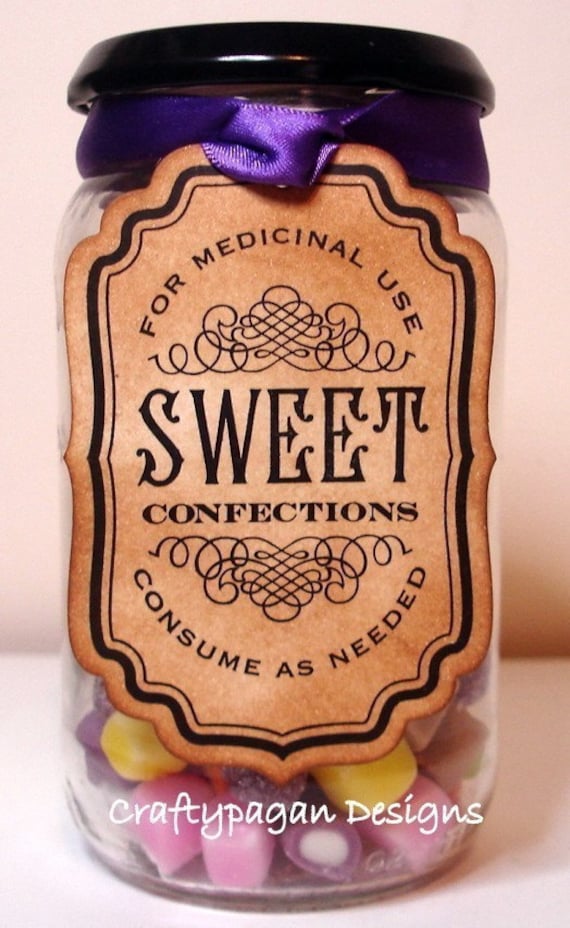 Items similar to Sweet Confections Labels/ Vintage Candy Jar Gift Tags ...