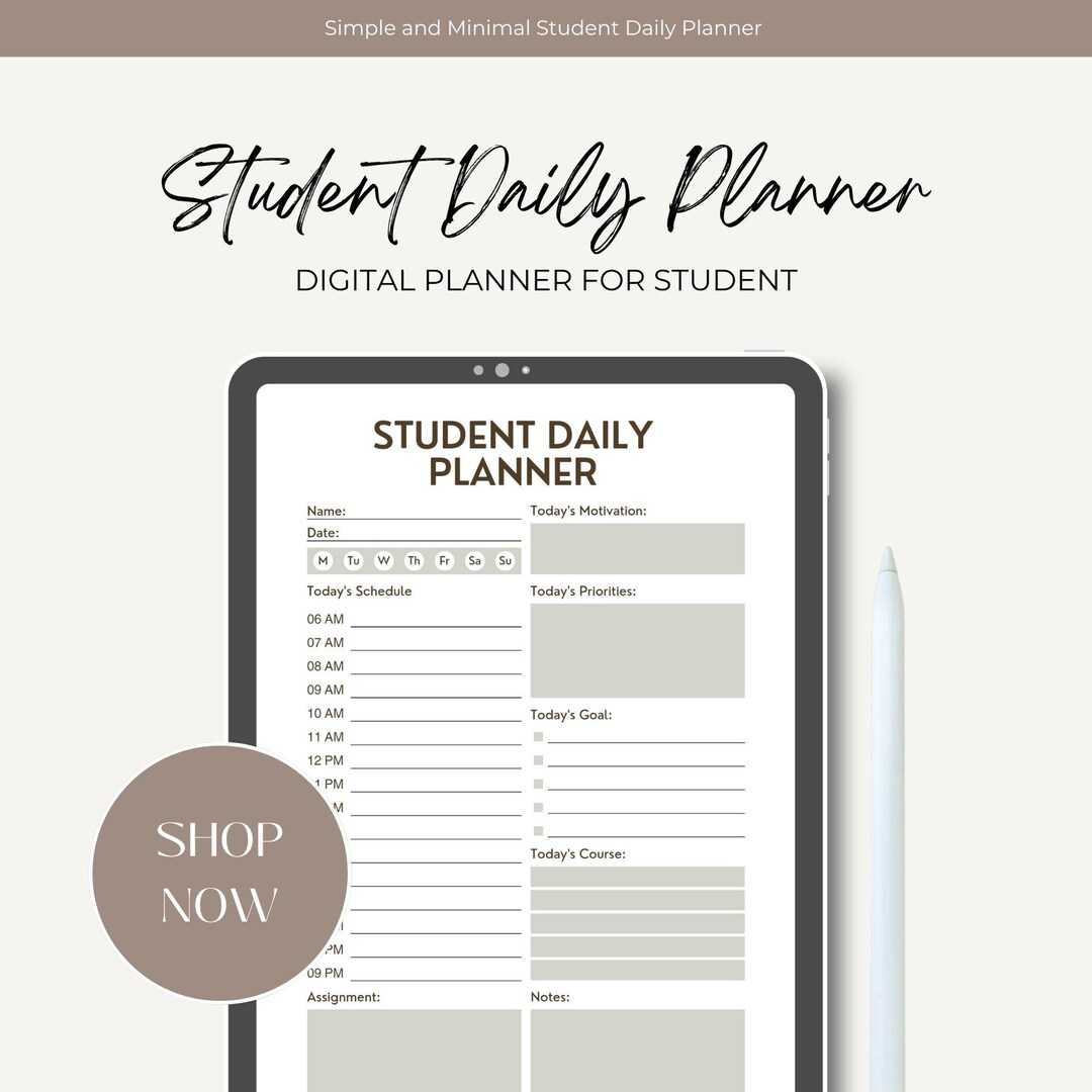 Student Daily Planner | School Organization (digital Download) - Etsy