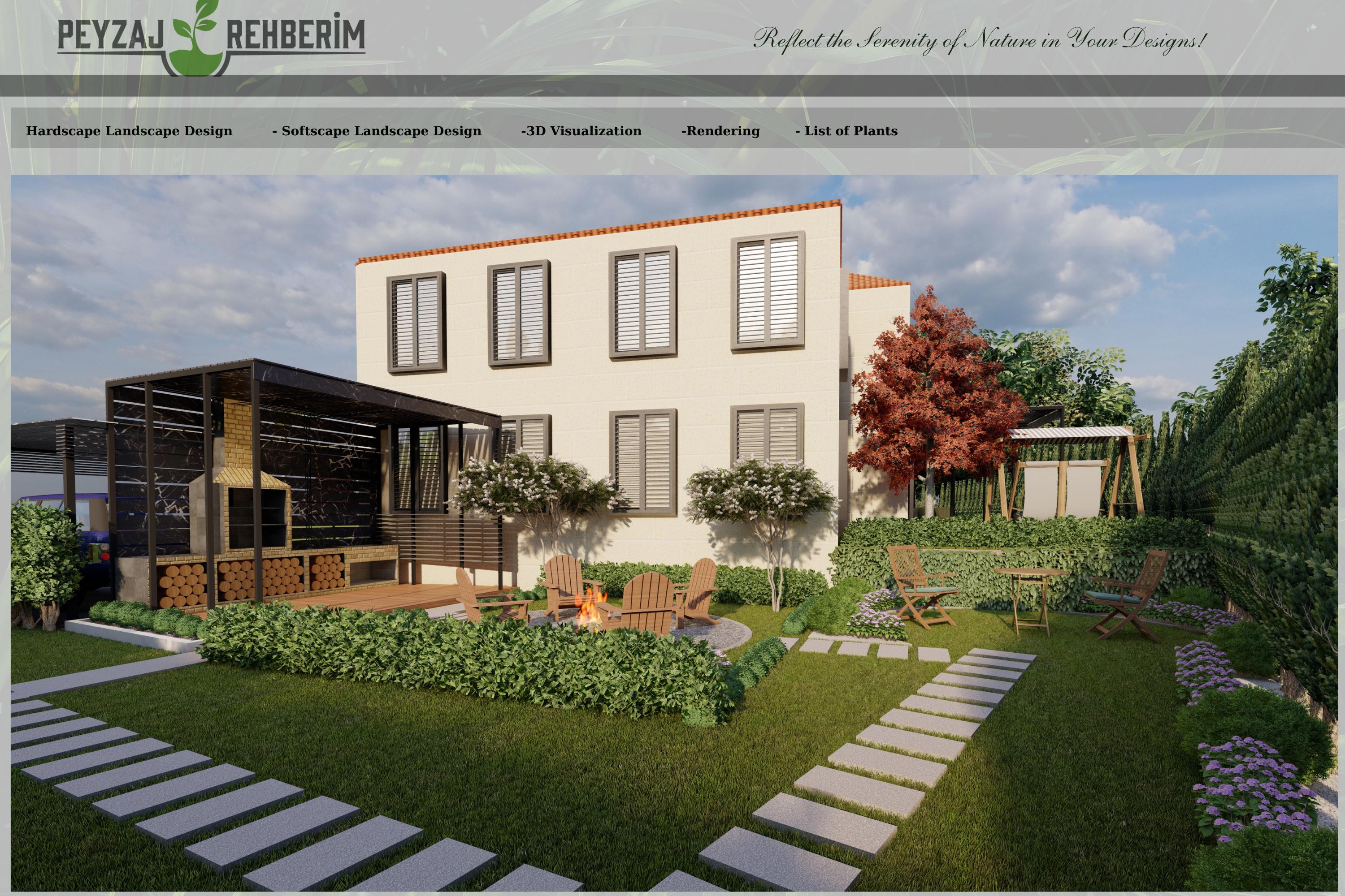 3D Landscape Design-backyard Design-plant-based Landscape-sustainable ...