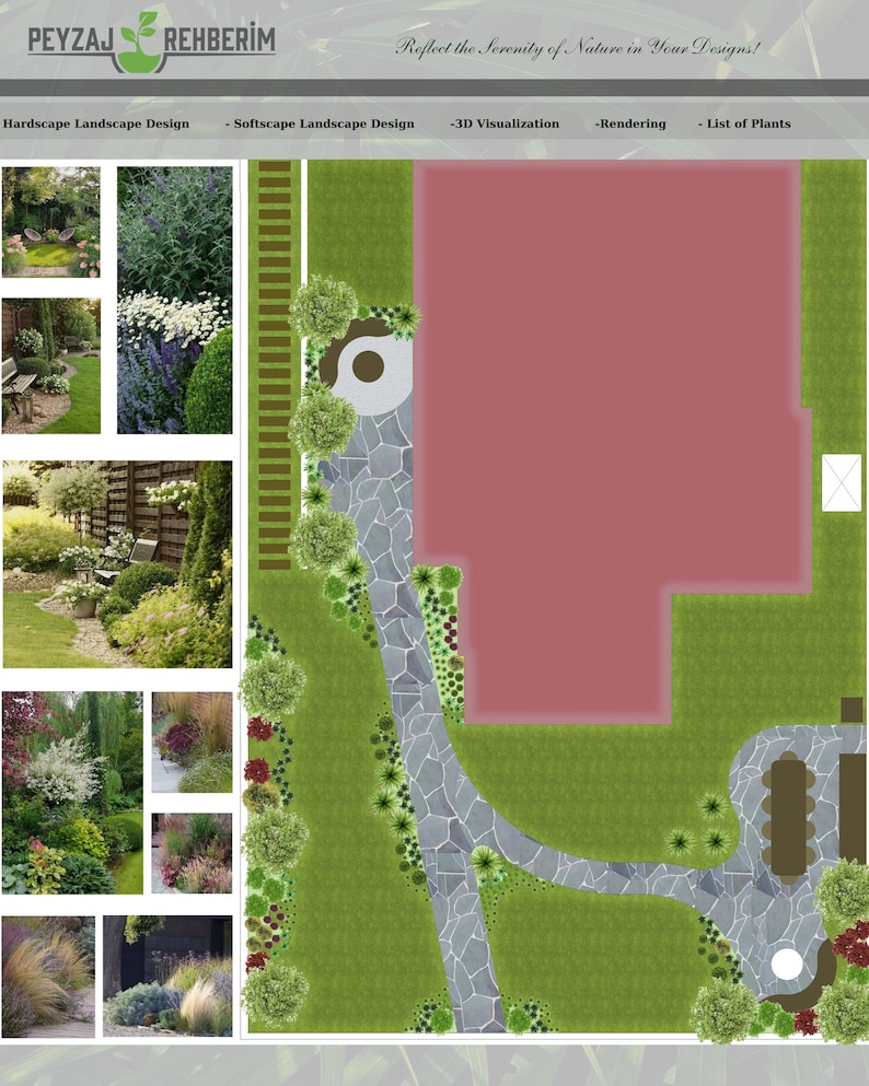 Custom Garden Plan-digital Landscape Design-personalized Photoshop ...