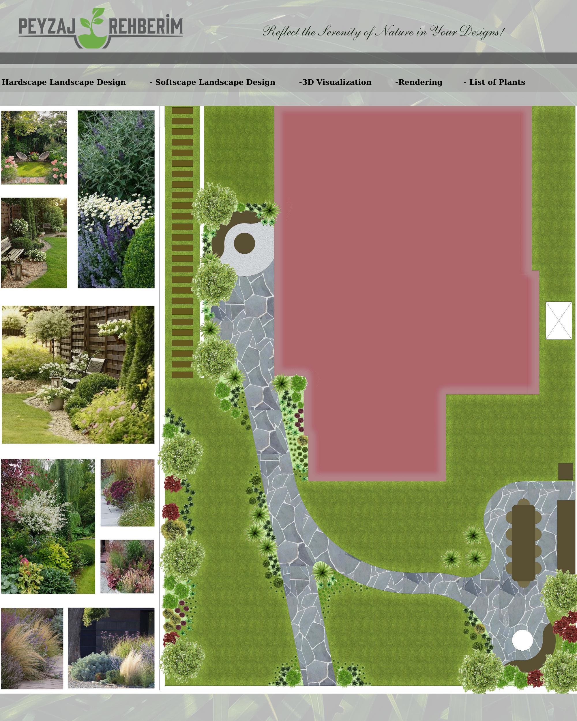 Custom Garden Plan-digital Landscape Design-personalized Photoshop ...