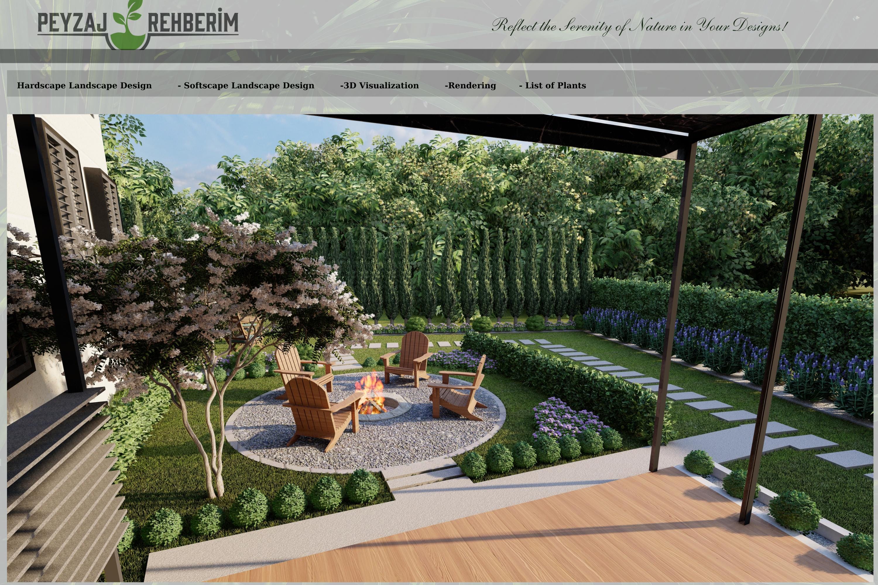 3D Landscape Design-backyard Design-plant-based Landscape-sustainable ...