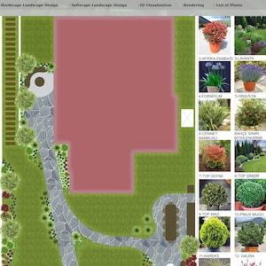 Custom Garden Plan-digital Landscape Design-personalized Photoshop ...