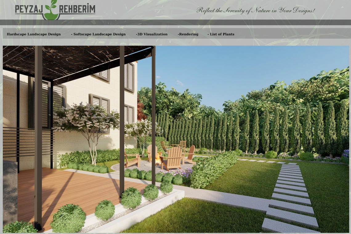 3D Landscape Design-backyard Design-plant-based Landscape-sustainable ...