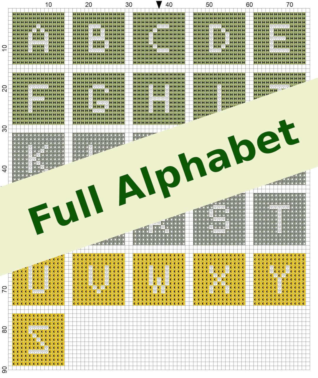 Full Alphabet - Wordle Cross Stitch Pattern, Xstitch Counted Chart ...