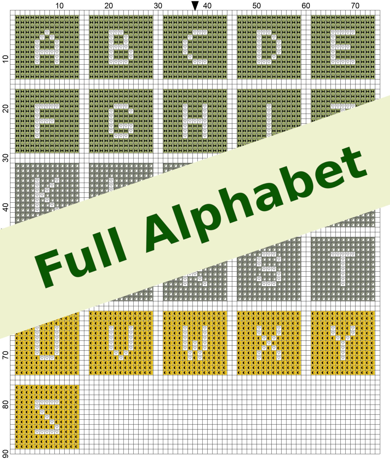 Full Alphabet - Wordle Cross Stitch Pattern, Xstitch Counted Chart ...
