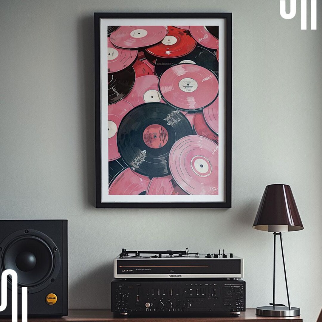 Pink Records Artwork, Art, Print, Printable, Poster, Digital Art ...