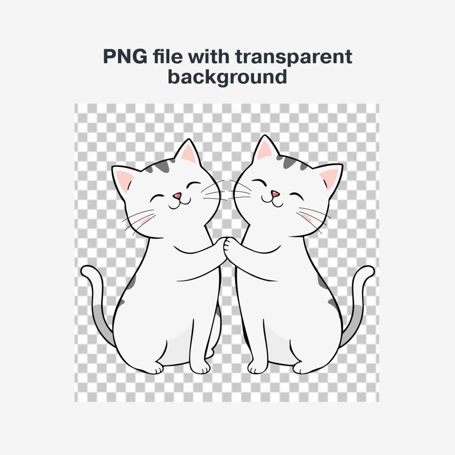 Cute Cats Clipart. Transparent PNG & Scalable SVG, Cartoon Flat Simple ...