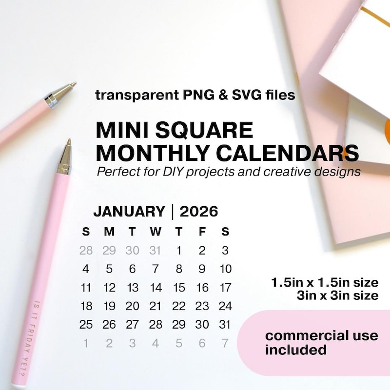 Mini Calendar Commercial - Etsy