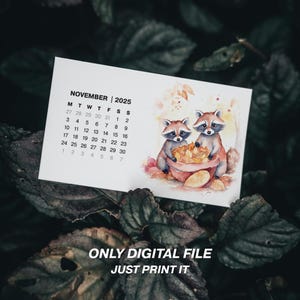 Mini Monthly 2025 Calendar With Cute Season Animals Design | 12 Monthly ...
