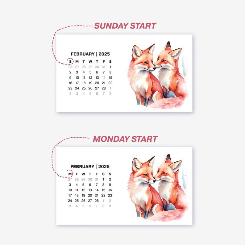 Mini Monthly 2025 Calendar With Cute Season Animals Design 12 Monthly ...