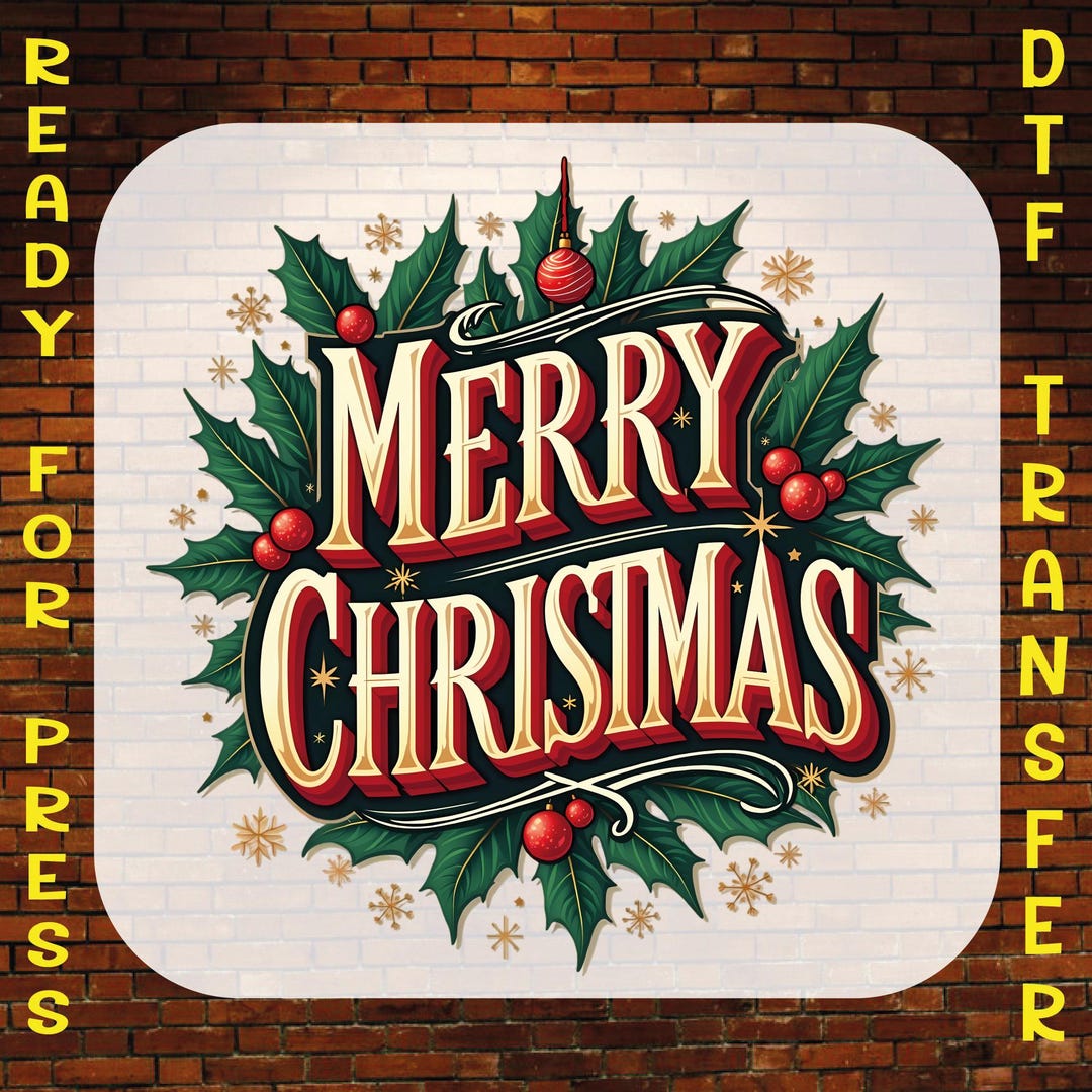 Merry Christmas Tree DTF Transfer - Ready to Press 2025 - Etsy