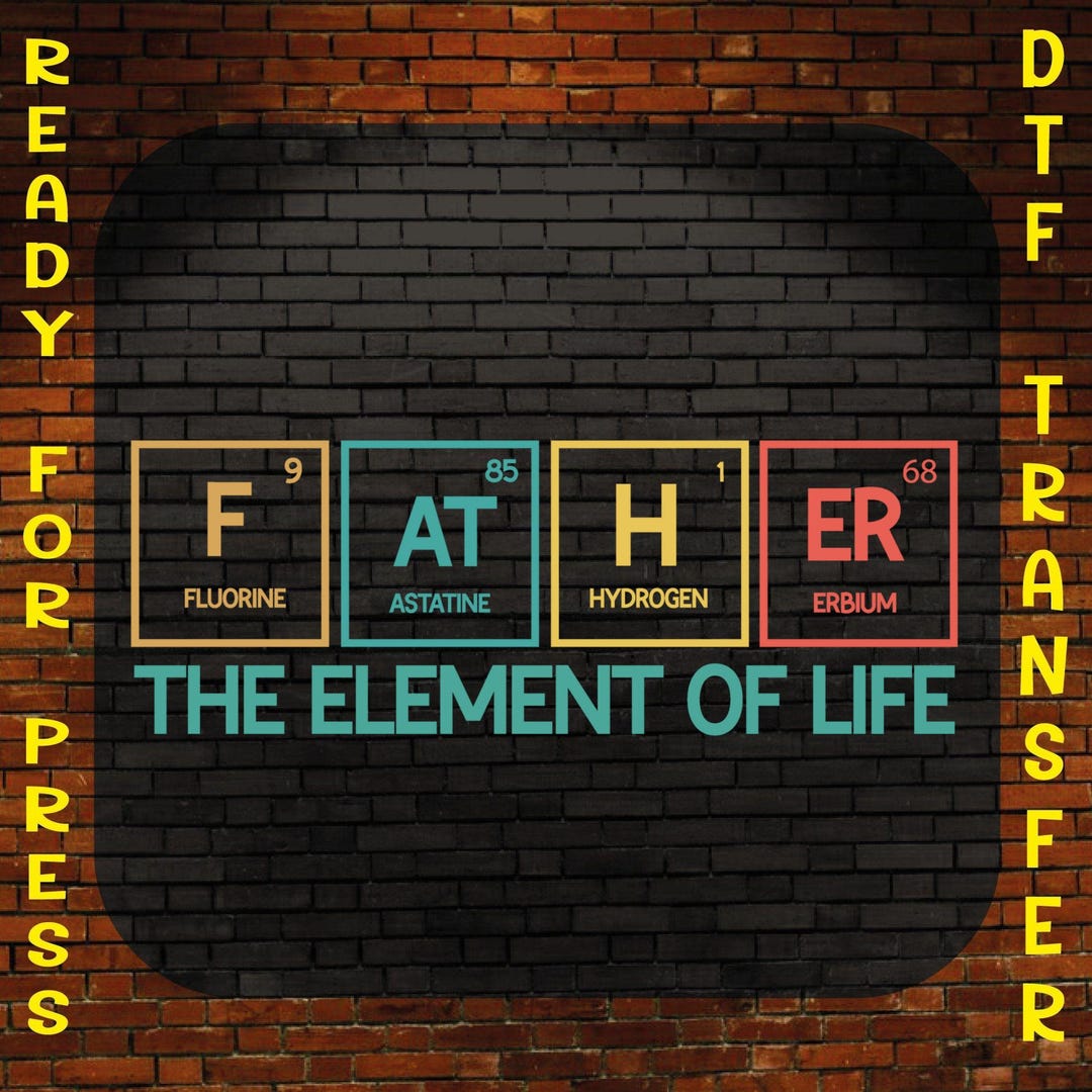 Father Element Iron on Transfer, Science Dad Ready to Press, Periodic ...