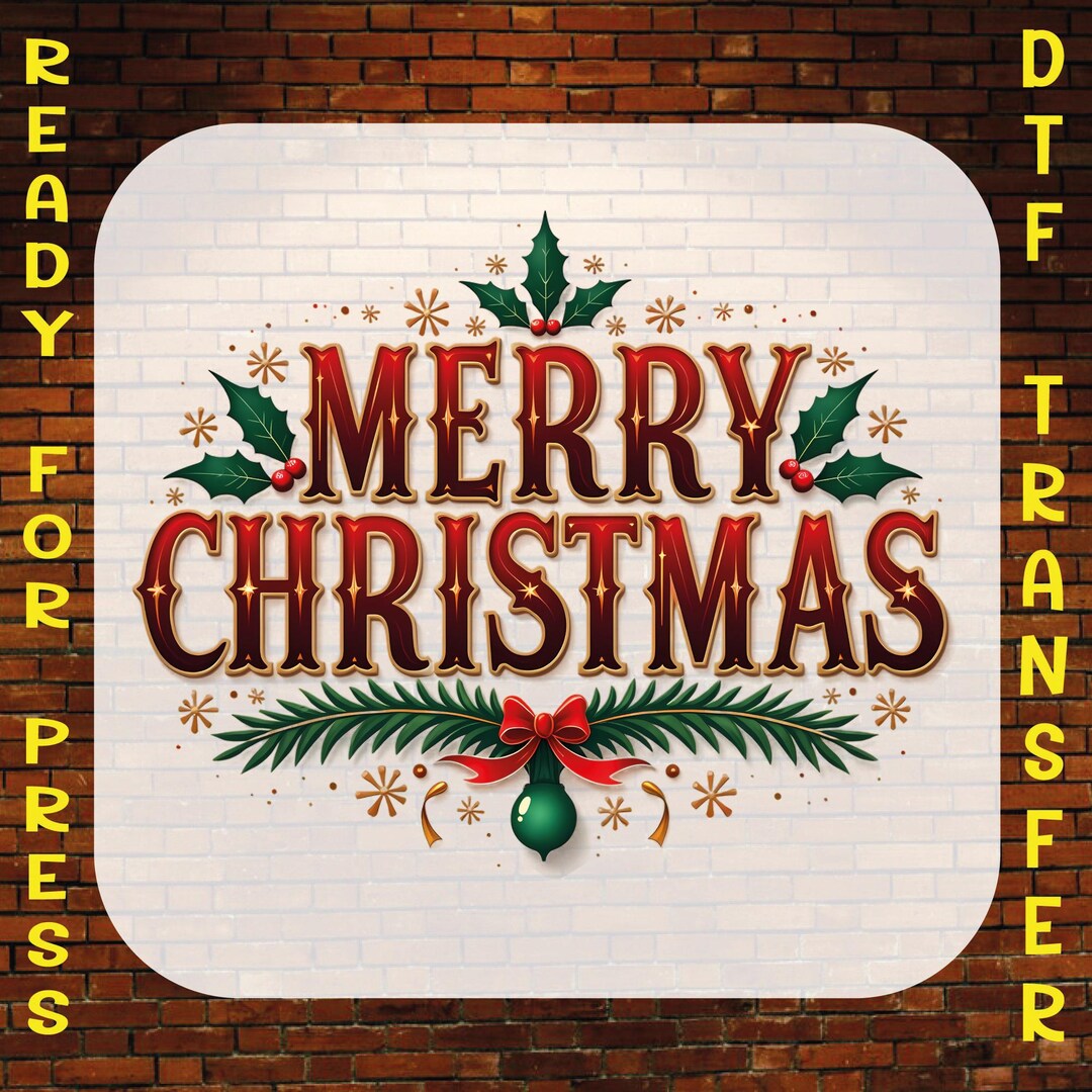 Retro Merry Christmas 2025 DTF Transfer: Heat Press Ready - Etsy